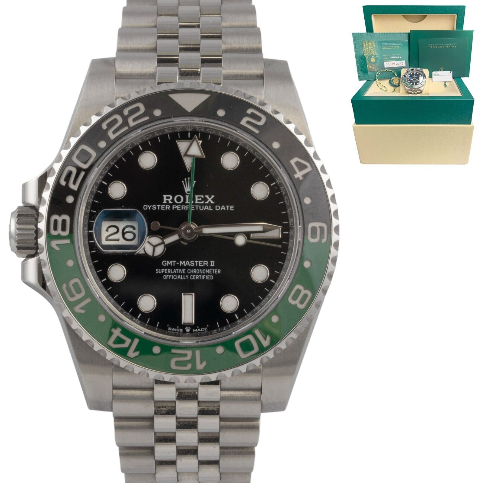 2023 Rolex GMT-Master II Sprite Green LEFTY Steel Jub… - Gem