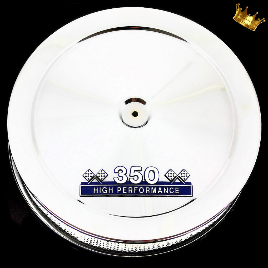Chrome Small Block Chevy Air Cleaner With Blue 350 Emblem Fits 350 SBC ...