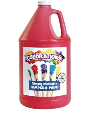Colorations Simply Tempera Paint 1 Gallon Red Color Non-Toxic Kid Safe ...
