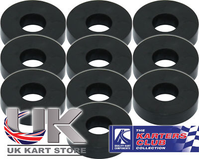 Rubber Washers M6 6mm x 4mm x 20mm Black Pack of 10 Kart, Motorcycle Go ...