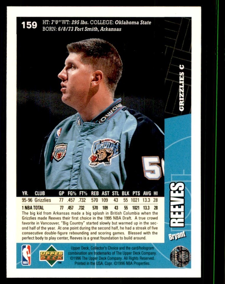 1996-97 Upper Deck Bryant Reeves Basketball Cards #159 | eBay
