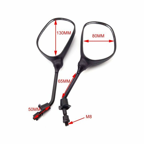 8mm Rearview Mirrors For ATV Quad Pit Dirt Moped Scooter Motorcycle ...