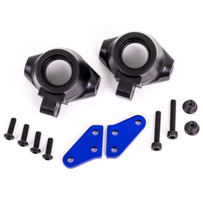 NEW Traxxas Alum Left & Right Steering Blocks Arms Blue Sledge FREE US ...