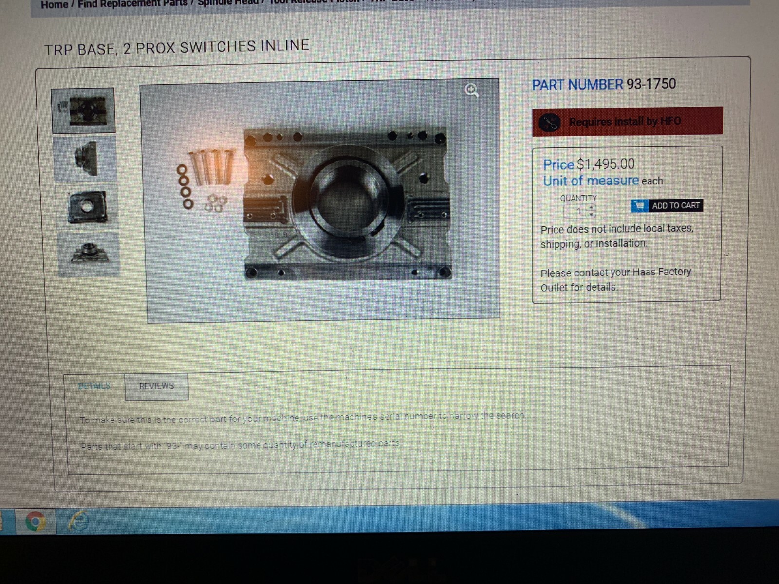 HAAS INLINE TRP ...... PART NUMBER 93-1750 | eBay