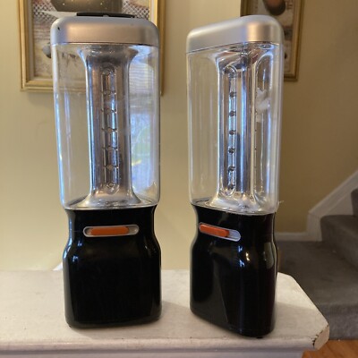 Pair MerchSource LLC Light D Battery Powered Silver/Black Hand Held ...