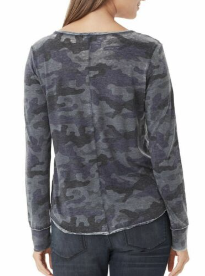 WILLIAM RAST Women's Small Night Sky Camouflage V-neck Casual Shirt Top ...