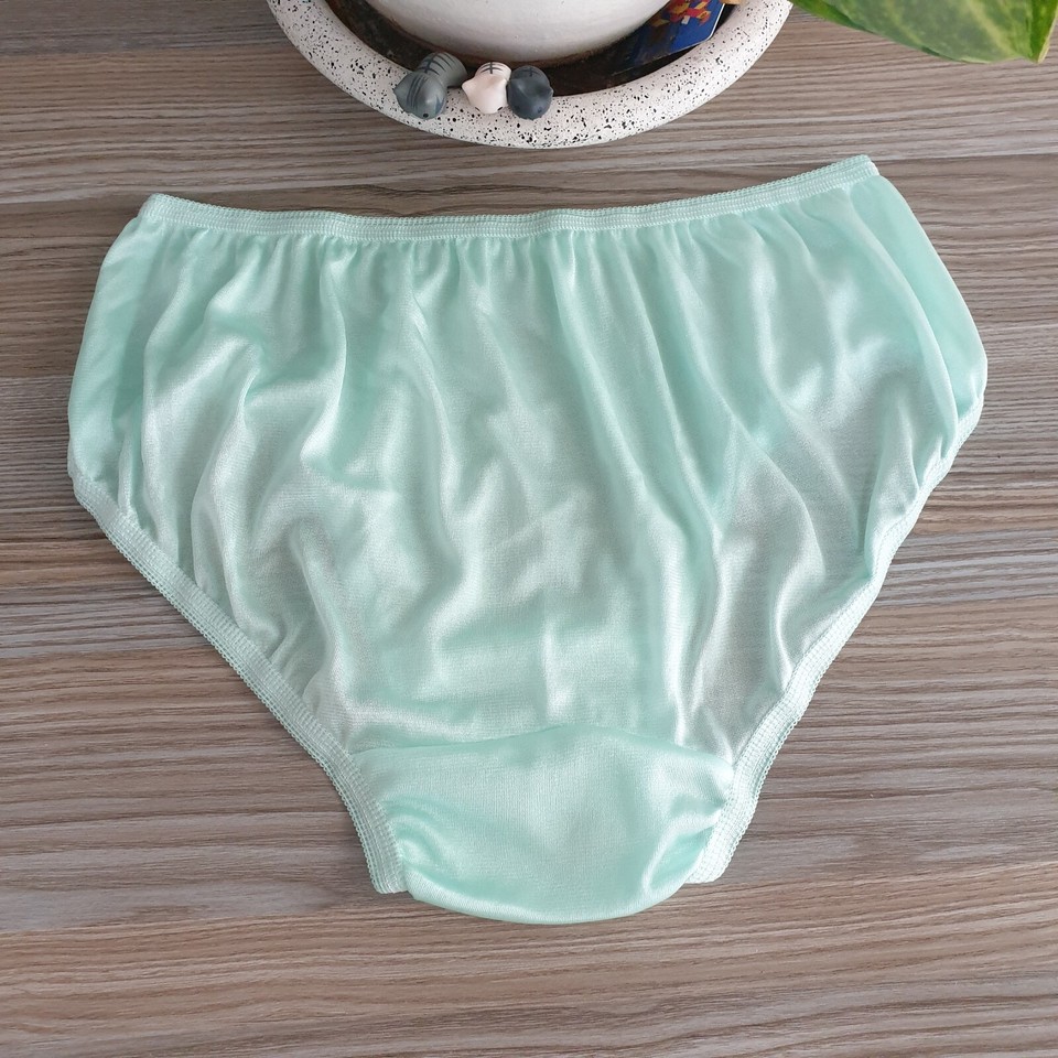 Vintage Silky Nylon Panty Sissy Green Slippery Sheer Brief Size 7-8 Hip ...