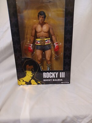 NECA Rocky III Rocky Balboa Champion Belt 40th Complete Figure ...