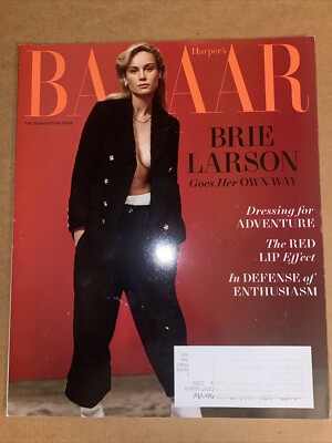 HARPERS BAZAAR Magazine APRIL 2023 New SHIP FREE Brie LARSON Red Lip ...
