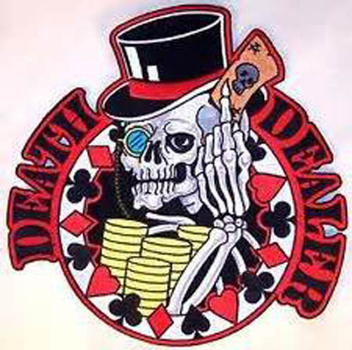 DEATH DEALER PATCH 510 poker cards skulls patches skull skeleton casino ...