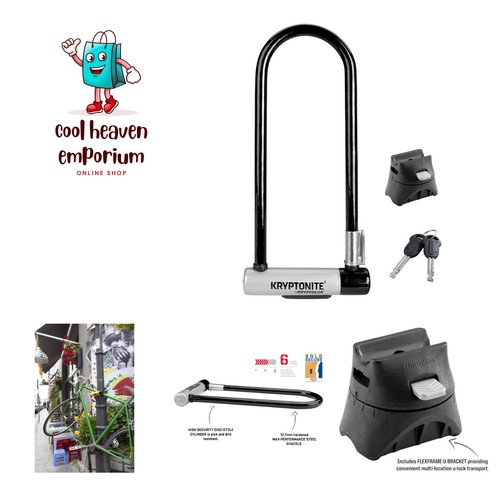 Kryptolok Bike U-Lock, Heavy Duty Anti-Theft Bicycle Lock Sold Secure ...