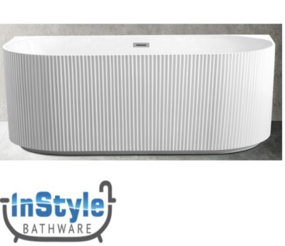 Fluted- Freestanding Bath Tub 1700mm- Round-Gloss WHITE | eBay