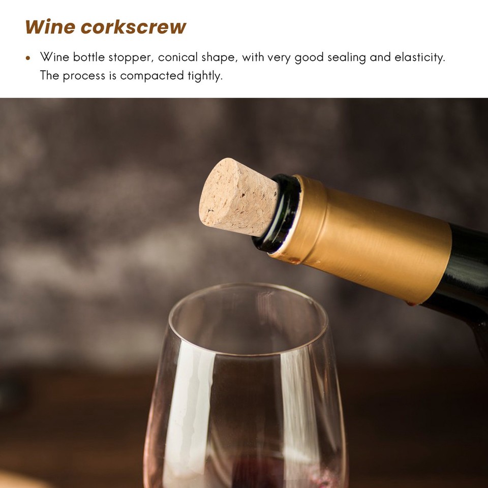 20Pcs/Lot Natural Wood Corks Wine Stopper Wood Bottle Stopper Cone ...