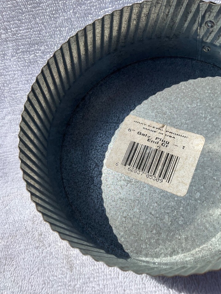 Gray 5” Galvanized Steel Round End Cap | eBay