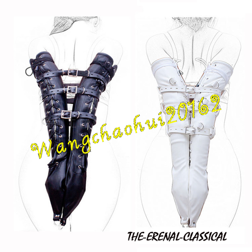 Lockable Armbinder Body Arm Restraints Gloves Cuffs Black White ...