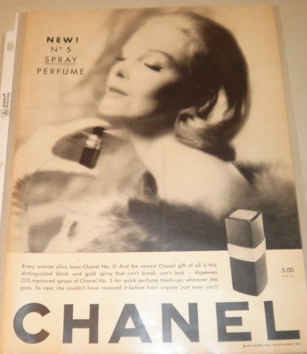 1959 Chanel No5 Perfume - "Every Woman Alive Loves Chanel No. 5"- Print ...