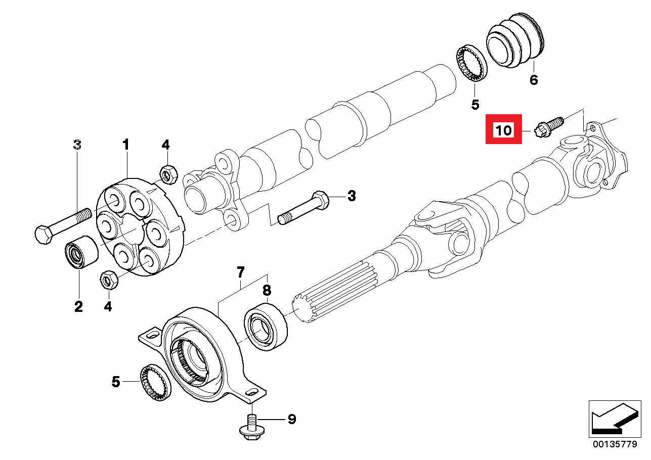 NEW GENUINE BMW E87 E46 E90 E83 DRIVESHAFT TORX BOLT 4PCS 26117571956 ...