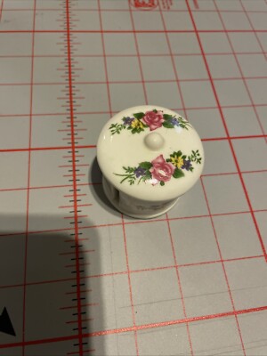 Stamp Roll Holder Keeper Dispenser Porcelain Floral Rose Vintage MCM ...