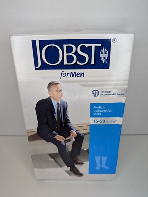 Jobst For Men Compression Socks 15-20mmHg Size Large Khaki Knee Length ...