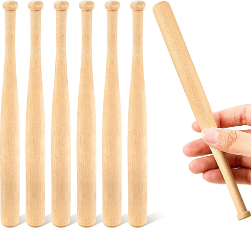 6 Pcs 8 Inches Mini Baseball Bat Unfinished Small Wooden Bats Unpainted ...