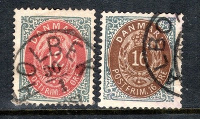 Denmark Stamp Scott #29, 30, 12o & 16o, Issue of 1875, Used, SCV$10.50 ...