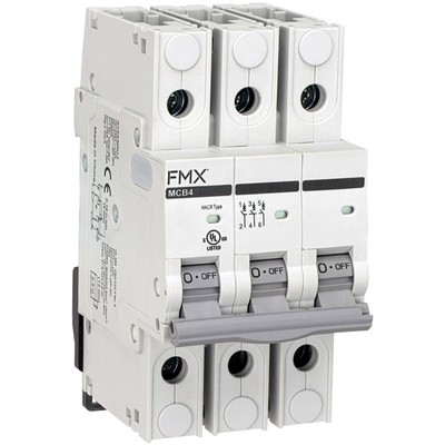 MCB4-L2D-3P-D8, Mini Circuit Breaker, UL 489, 3-Pole, 8A | eBay