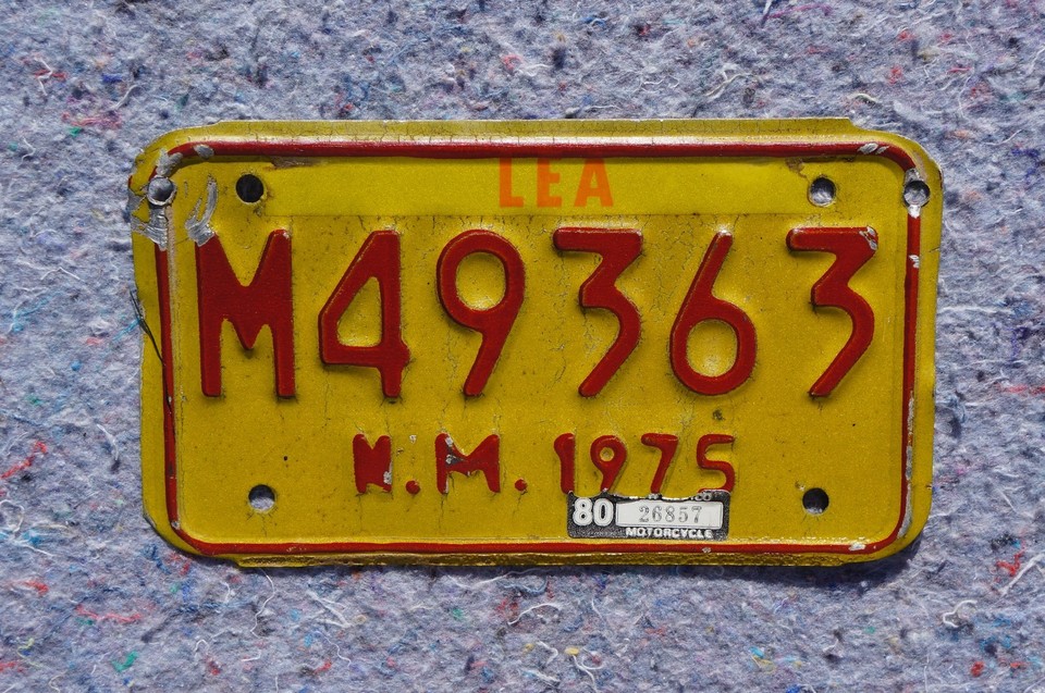 1975 - 1980 LEA County New Mexico MOTORCYCLE License Plate | eBay