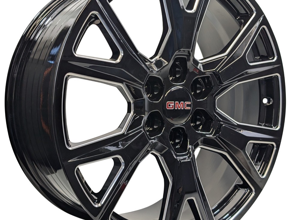 22 Black Wheels fits GMC Truck Rims Sierra SLT Denali Rims Yukons XL ...