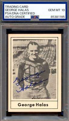 George Halas Gem Mint 10 PSA DNA Signed 1977 Touchdown Club Autograph ...