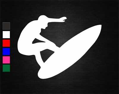 SURFER SURFING VINYL DECAL STICKER CAR/VAN/WALL/LAPTOP/TABLET/WINDOW 6 ...