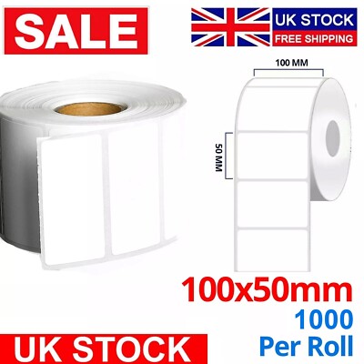 1000 X Plain White Labels Permanent Sticky Self Adhesive Labels, 100 x ...