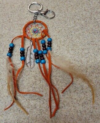 Dream Catcher Feathers Wooden Beads Keychain Key holder Metal Feather ...