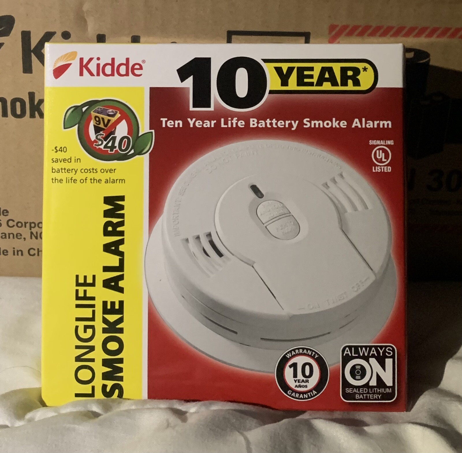 Box Of (6) Kidde Smoke Alarm i9010 10-Year Sealed Lithium Battery (New ...
