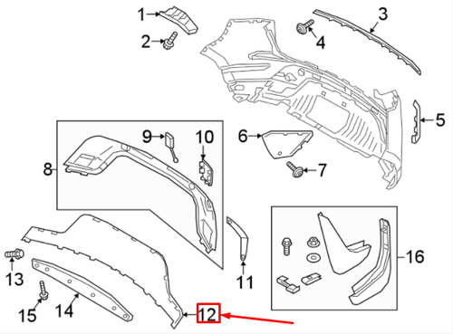 LR Range Rover Evoque L551 Rear Bumper Lower Valance Panel LR117423 ...