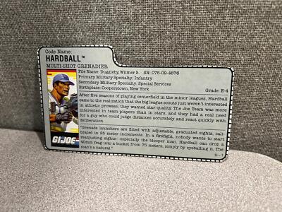 GI Joe Hardball - Multi Shot Grenadier File Card Only | eBay