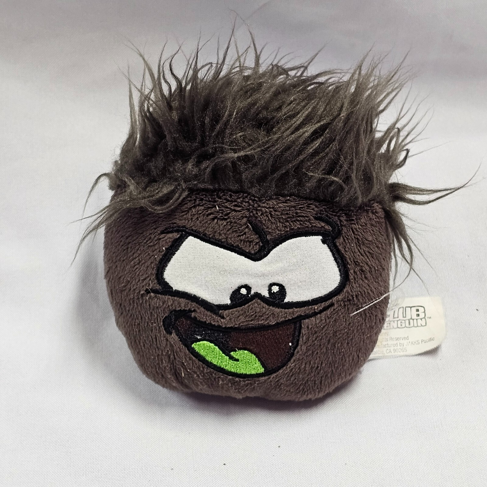 Club Penguin Puffle Stuffed Plush Dark Brown Green Tongue Disney ...