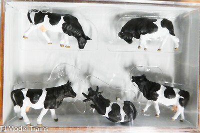 Preiser HO #14155 Animals -- Cows - Black/White (Plastic Figures) 1 ...