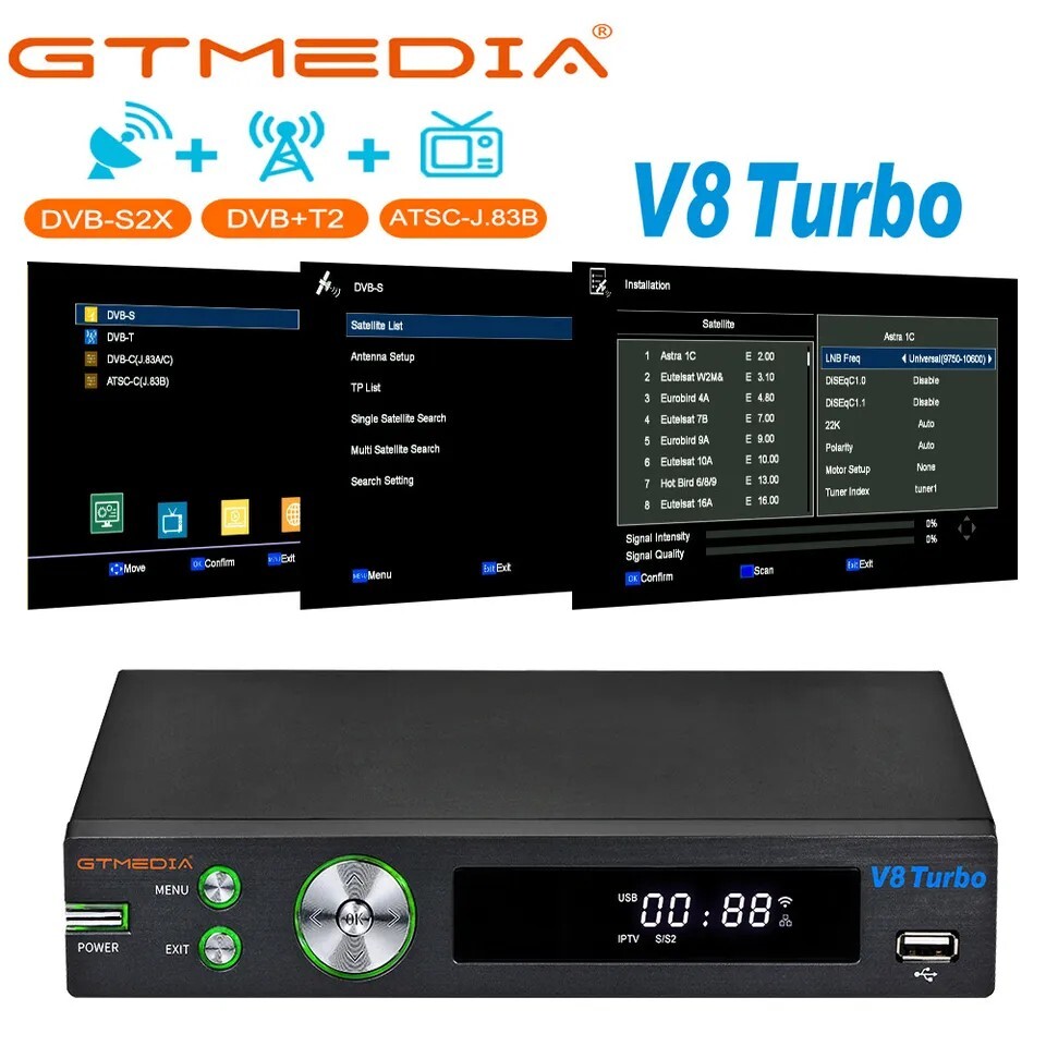 FTA Satellite TV Receiver PVR Decoder DVB-S2/T2 Converter Box,Smart ...