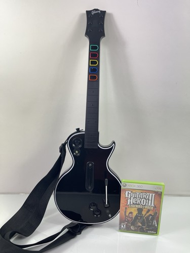 Xbox 360 Guitar Hero Bundle Les Paul Wireless Controller Strap GH 3 ...