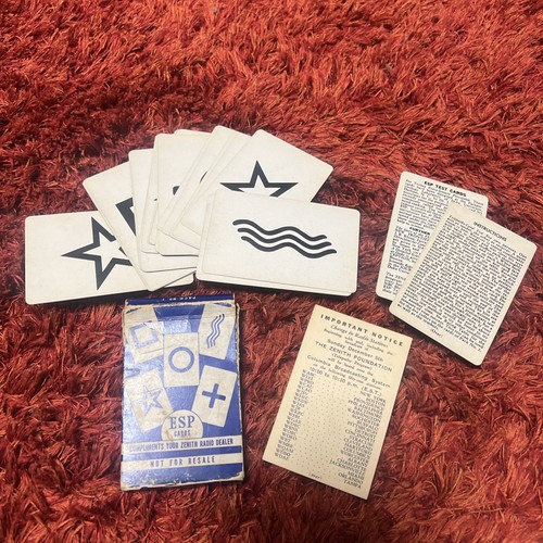 1937 ESP Cards Zenith Radio Adverting Premium Extra Sensory Perception ...