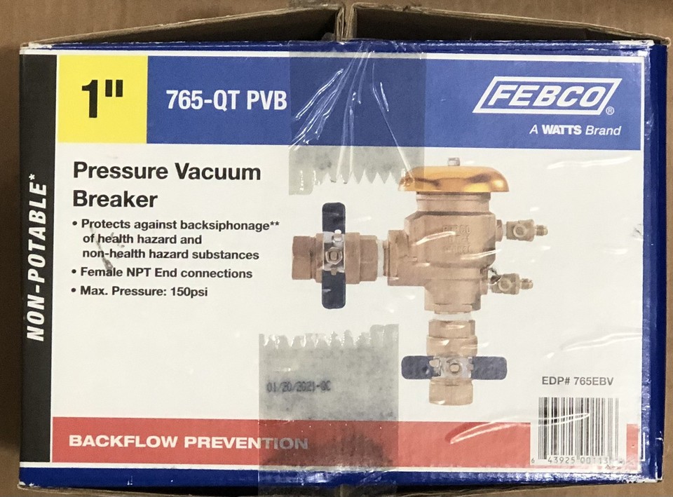 FEBCO Watts 1" Bronze Pressure Vacuum Breaker 765-QT PVB | eBay