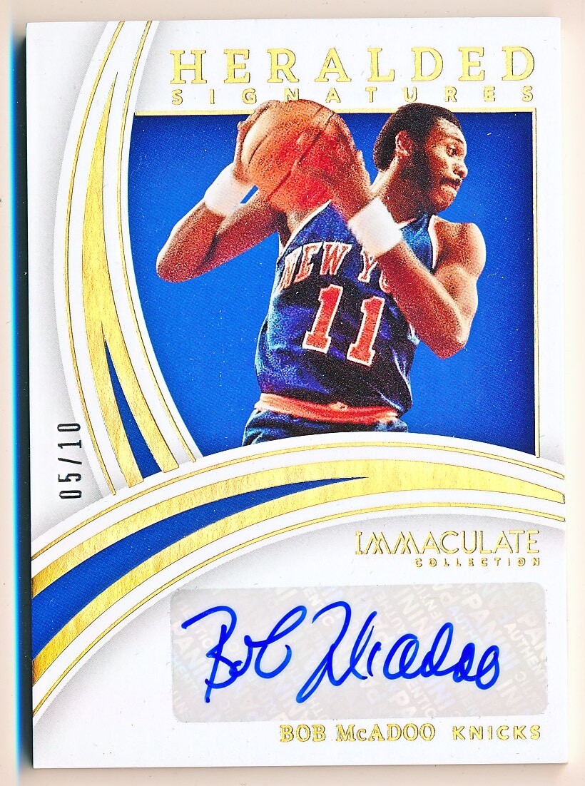 2021-22 Immaculate Bob McAdoo Heralded Signatures Gold Auto #HS-BOB (05 ...