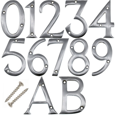 Polished Chrome Door Numbers & Letters 3" ( 75 mm ) | House Flat ...