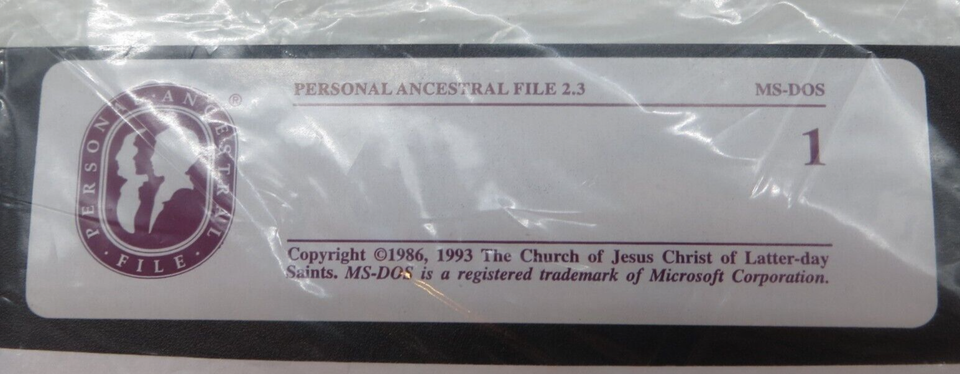Personal Ancestral File 2.3 5.25" Floppy Disks LDS Church Computer ...