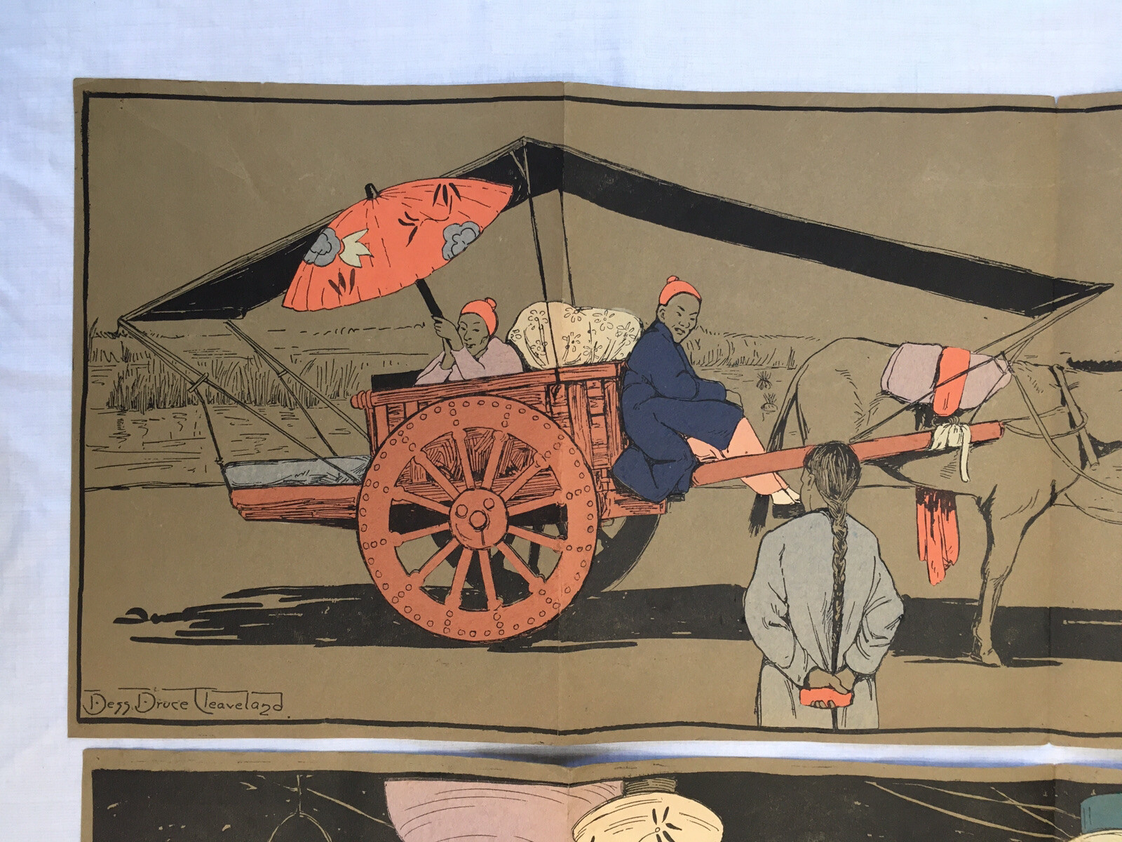 (4) Rare 1920’s Bess Bruce Original Art Lesson 4-Panel Fold Outs. Each ...