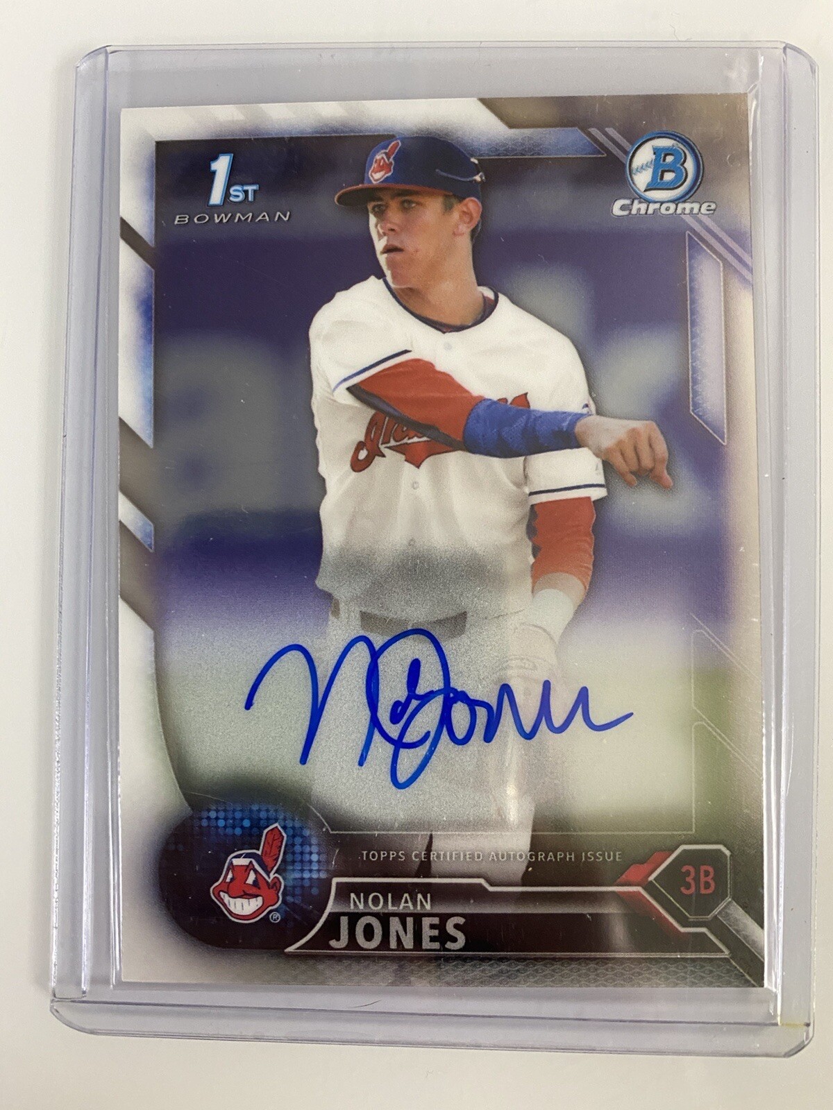 2016 Bowman Chrome Draft Auto Autograph Nolan Jones Guardians | eBay