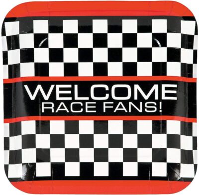 Fun Express - Race Car Checker Dinner Plate (8pc) - Party Supplies | eBay