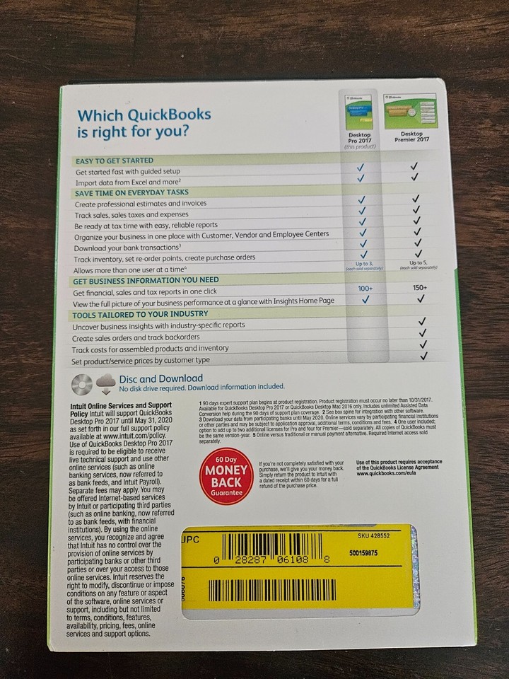 Quickbooks Desktop Pro 2017 Windows - NO SUBSCRIPTION - AUTHENTIC ...