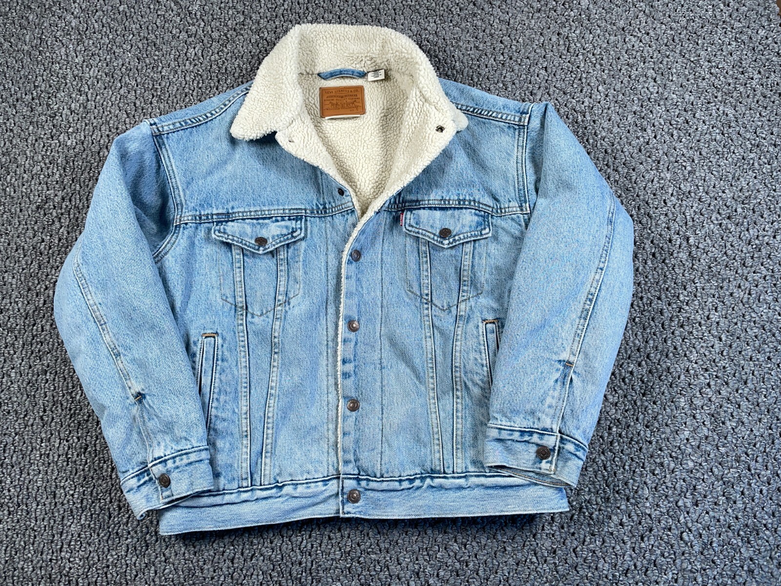 Levi's Premium Sherpa Lined Jean Jacket Men's Small B… - Gem
