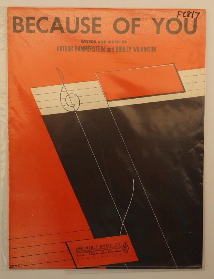 Because of You By Arthur Hammerstein & Dudley Wilkinson - 1940 Sheet ...